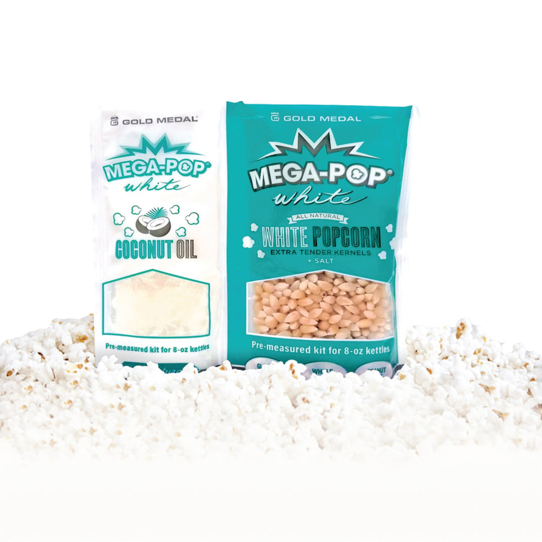 Popcorn Supplies | Mega Pop® White 8-oz. Kettle – Gold Medal