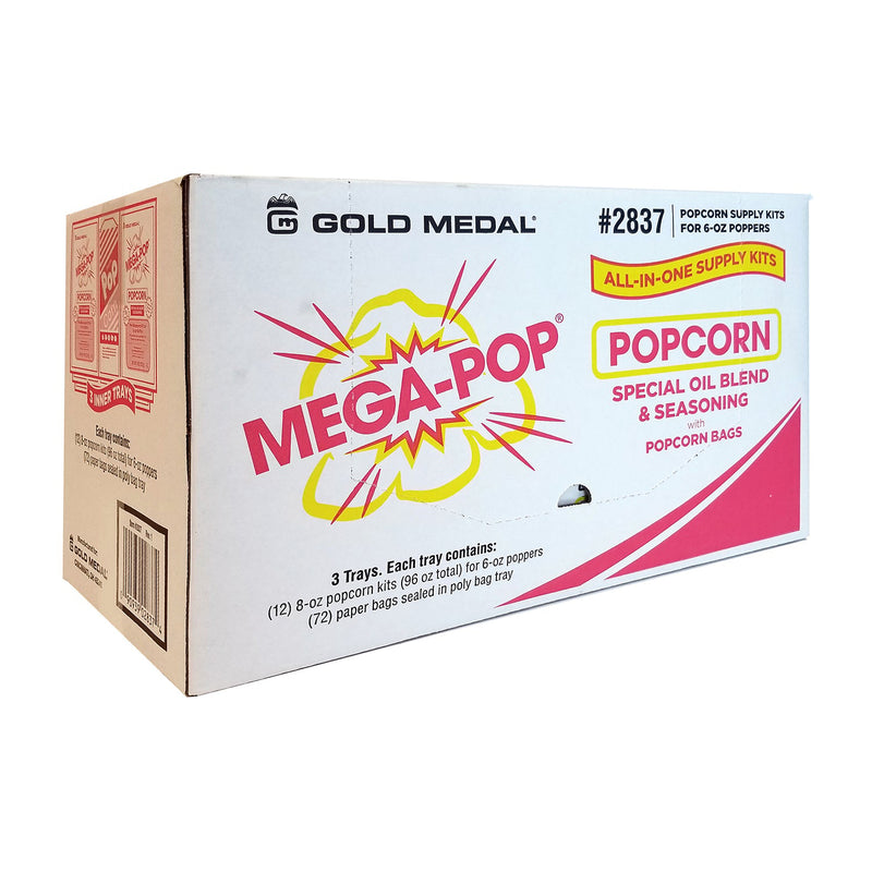 Popcorn Supplies | 6-oz. Mega Pop® All-In-One Supply Kits - Gold Medal ...