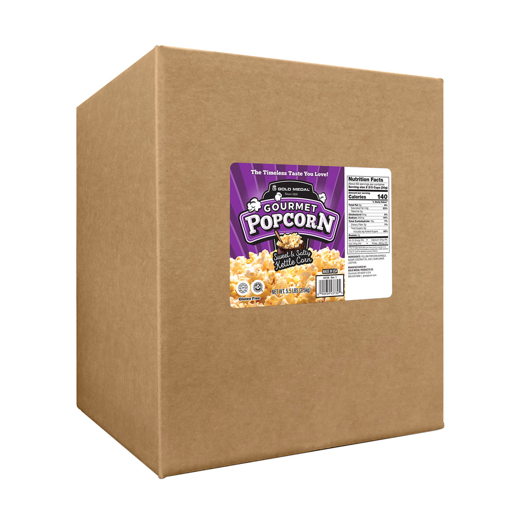 Kettle Corn - 5.5-lb Bulk Bag in Box | Prepackaged Gourmet Popcorn ...