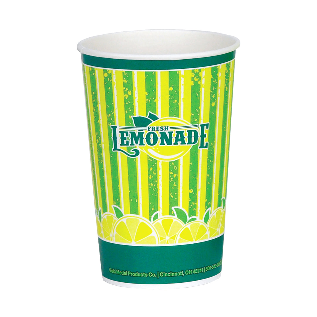 Lemonade Cups & Lids | 16 oz. Double-Poly Cup - Gold Medal #5304 – Gold ...