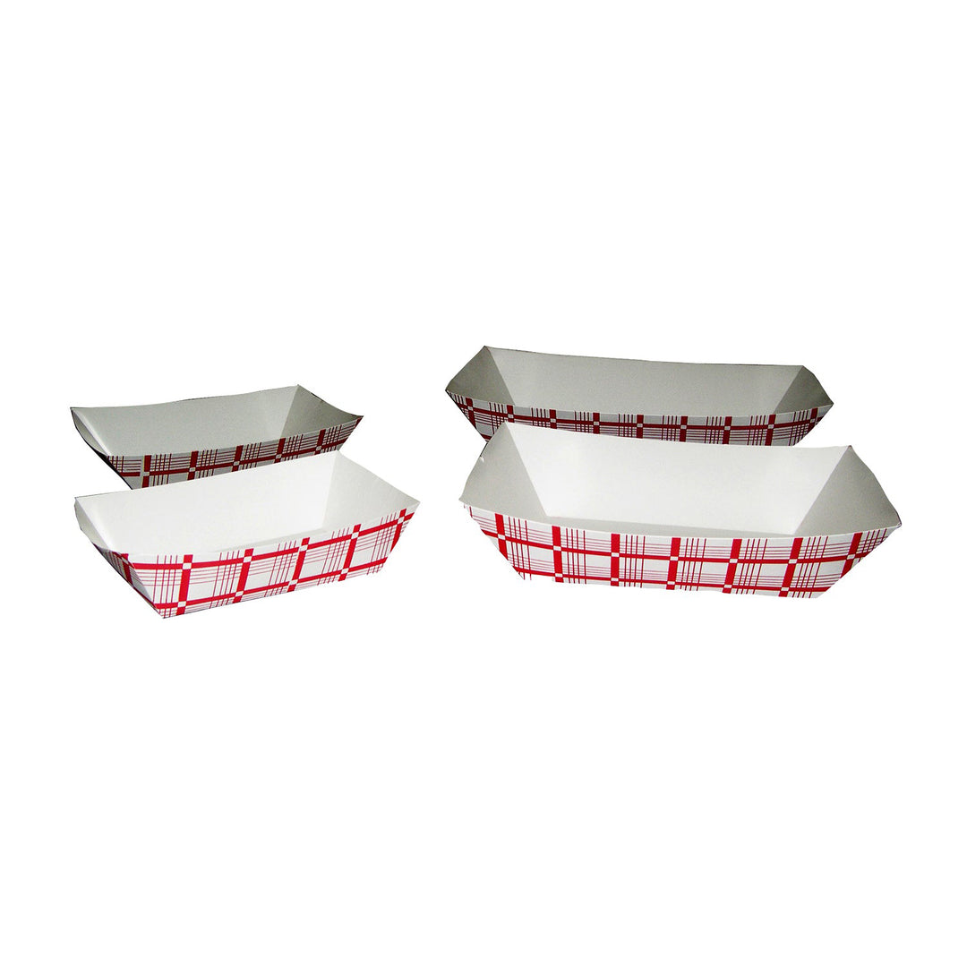 Snack Bar Carry-Out Trays | Small Red & White Food Tray - Gold Medal #9102